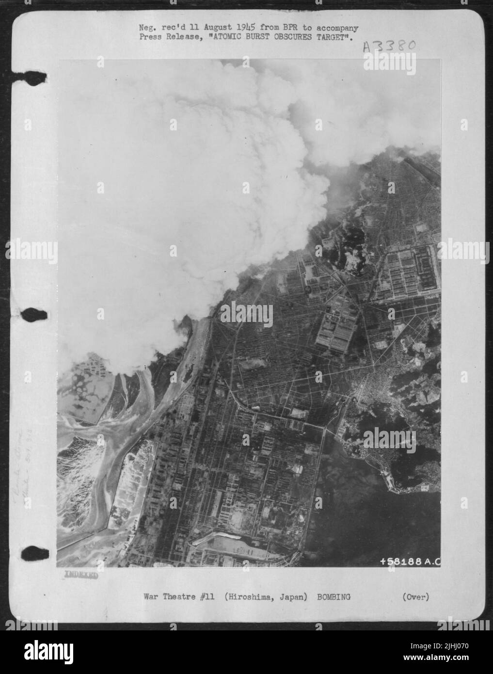 Atomic Burst Obscures Target. Clouds And Smoke Obscure Hiroshima From ...