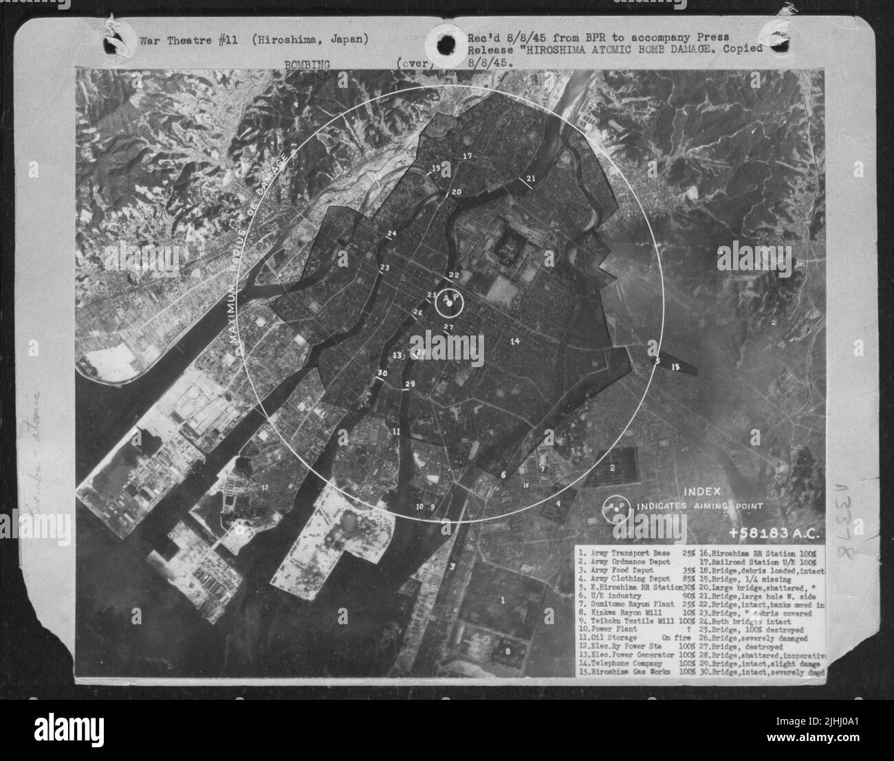 Hiroshima Atomic Bomb Damage. Total Area Devastated By The Atomic Bomb ...
