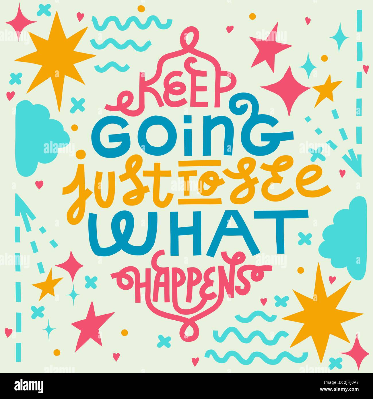 Keep going lettering quote Stock Vector Images - Alamy