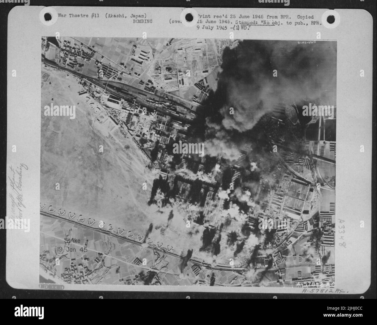 During -- Strike Photo Of The Kawaskai Aircraft Company, Akashi, Japan ...