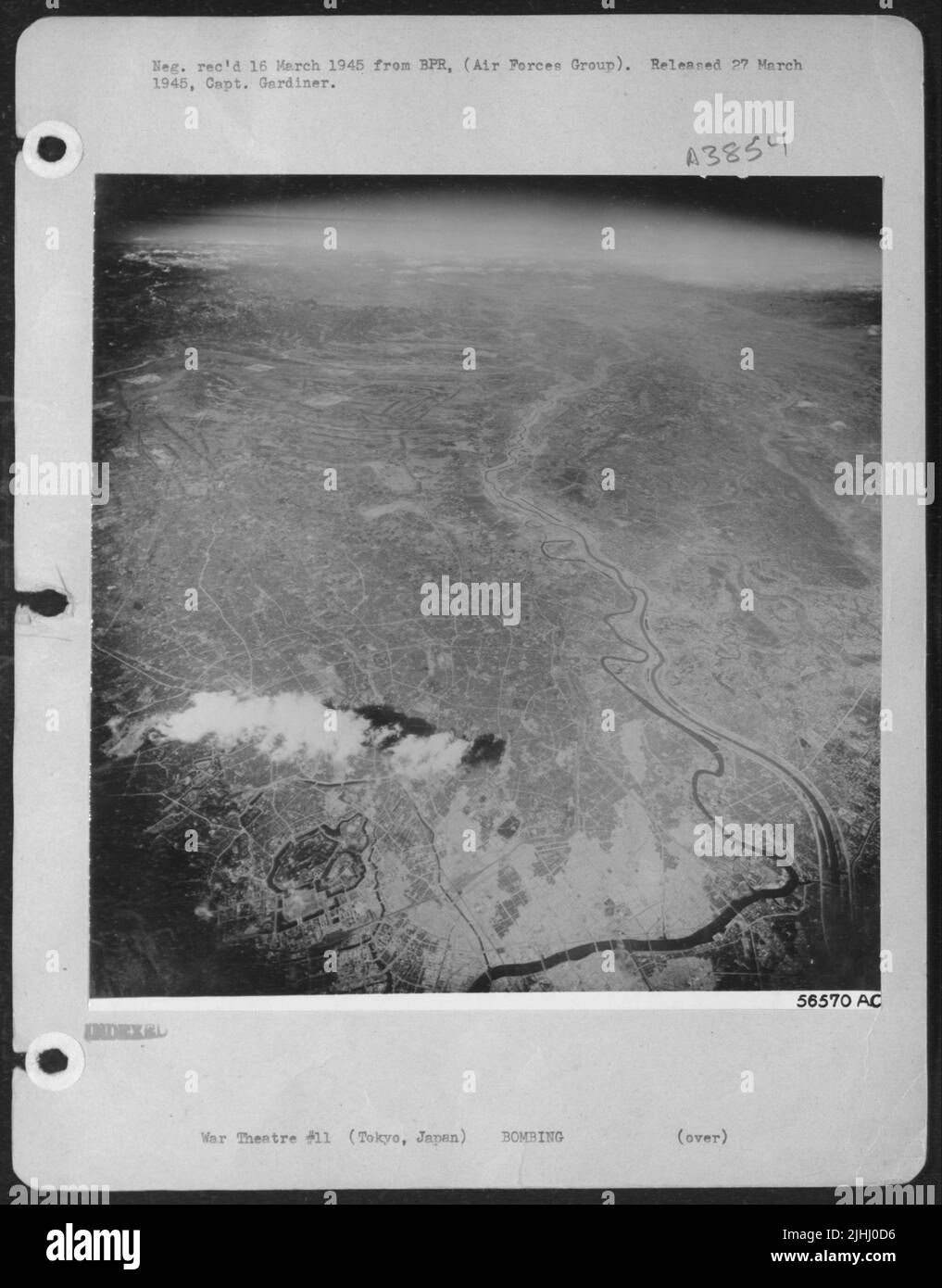 Boeing B-29 Superfortress bomb-strikes on Tokyo, Japan. 16.7 square ...