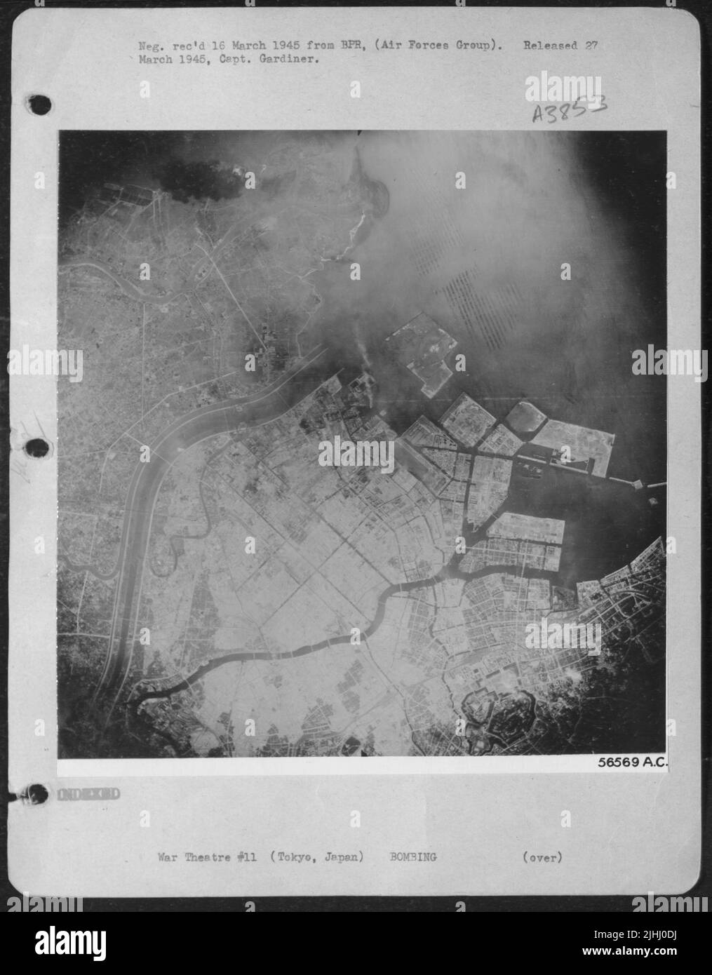 Boeing B-29 Superfortress bomb-strikes on Tokyo, Japan. 16.7 square ...