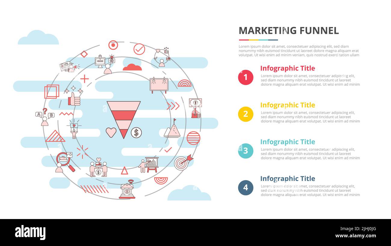 marketing funnel concept for infographic template banner with four ...