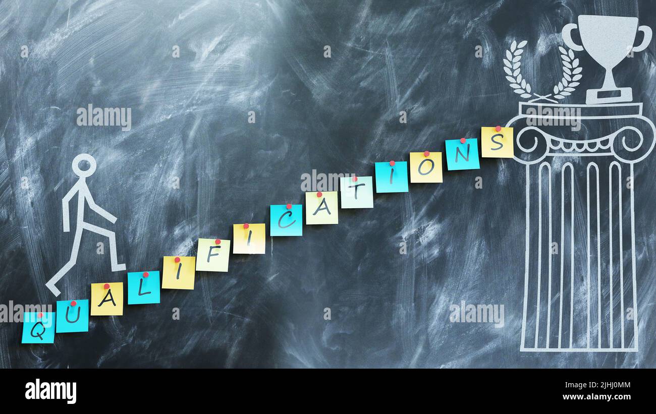 Qualifications make steps to success, wealth and prosperity in personal ...