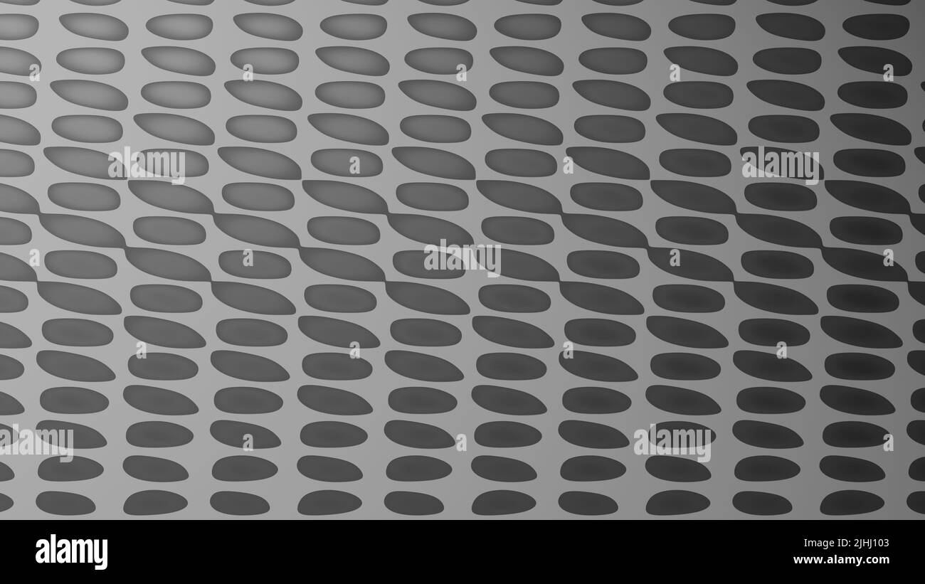 3D rendering. Modern techno abstract texture. White and gray oval and ...