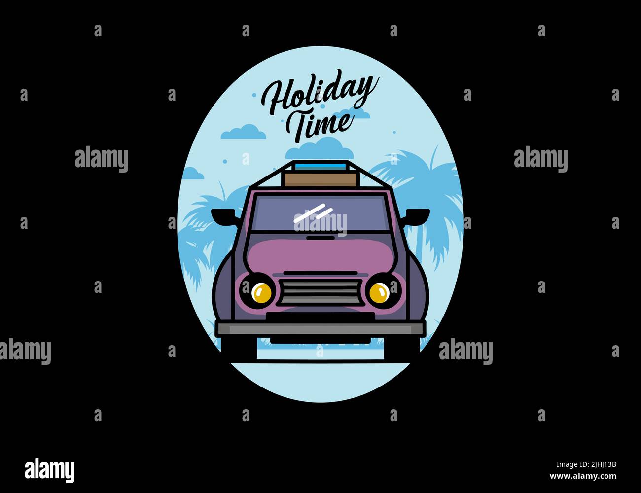 Illustration design of a car going to holiday Stock Vector Image & Art ...