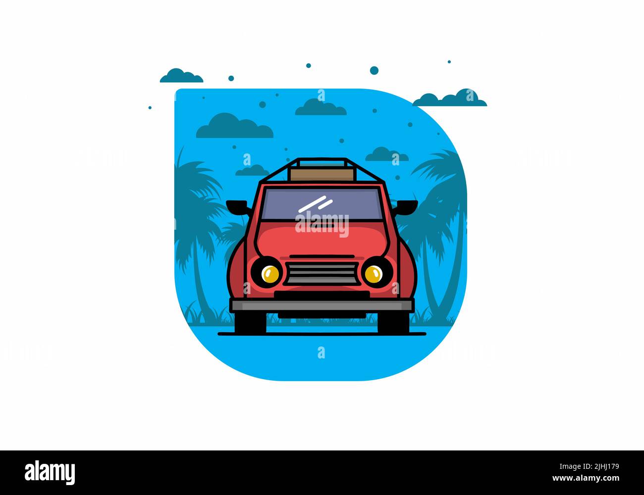 Illustration design of a car going to holiday Stock Vector Image & Art ...
