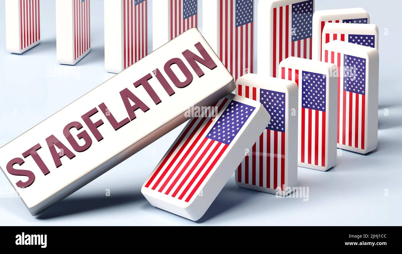 USA America and Stagflation, causing a national problem and a falling ...