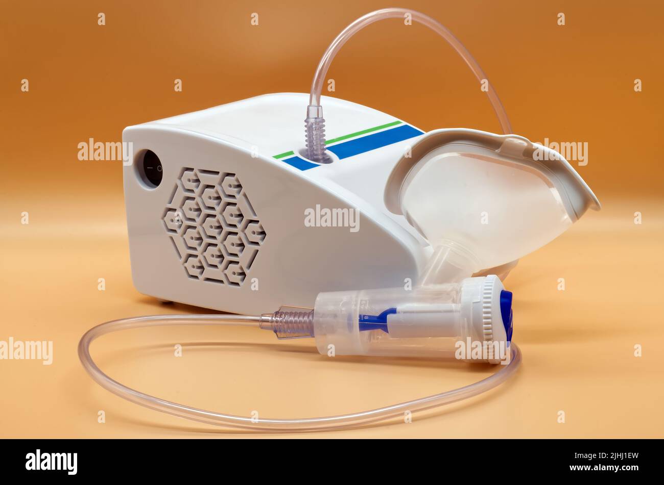 Medical Nebulizer isolated on orange background. Nebulizer treatment ...