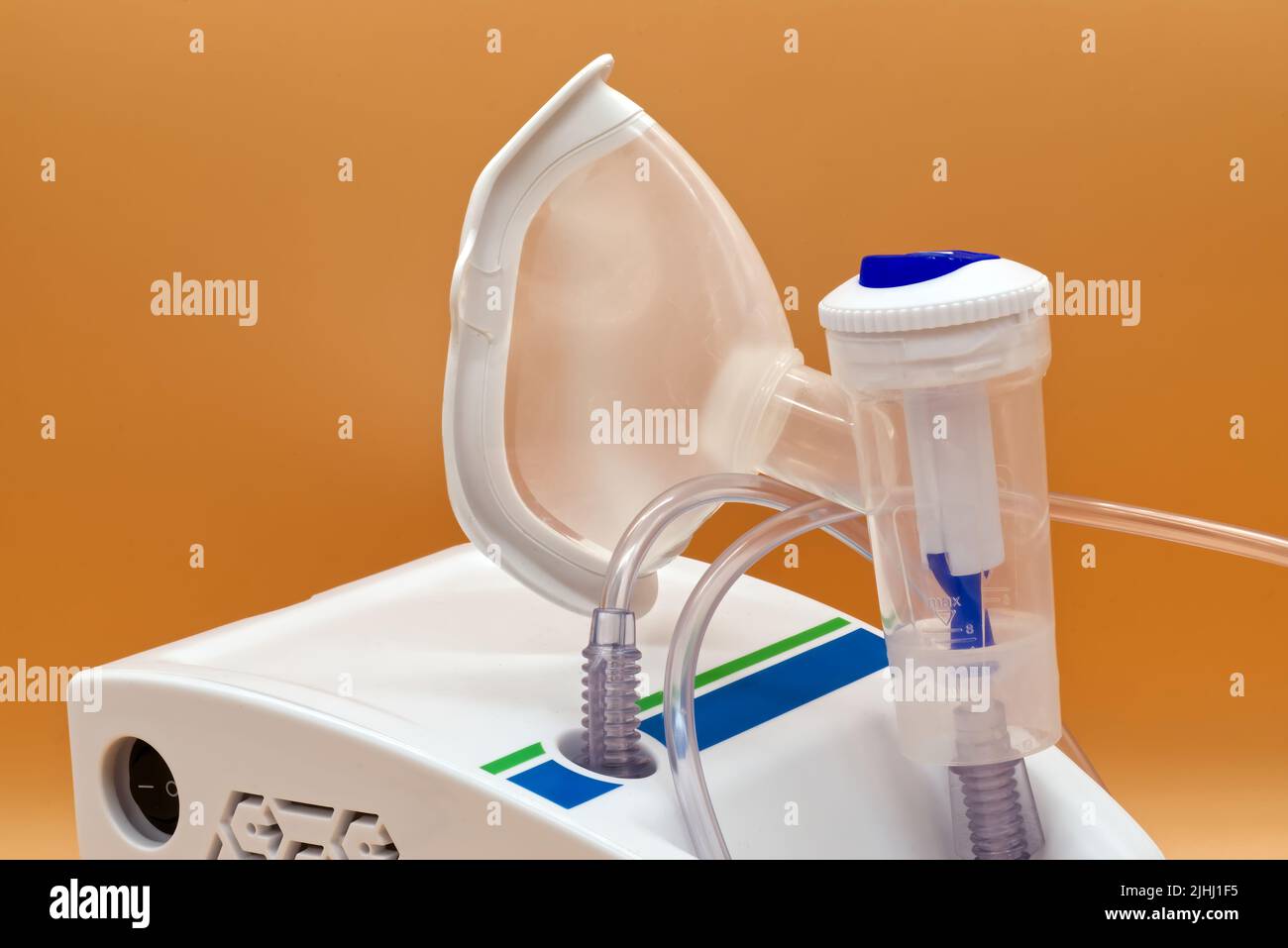 Medical Nebulizer isolated on orange background. Nebulizer treatment ...