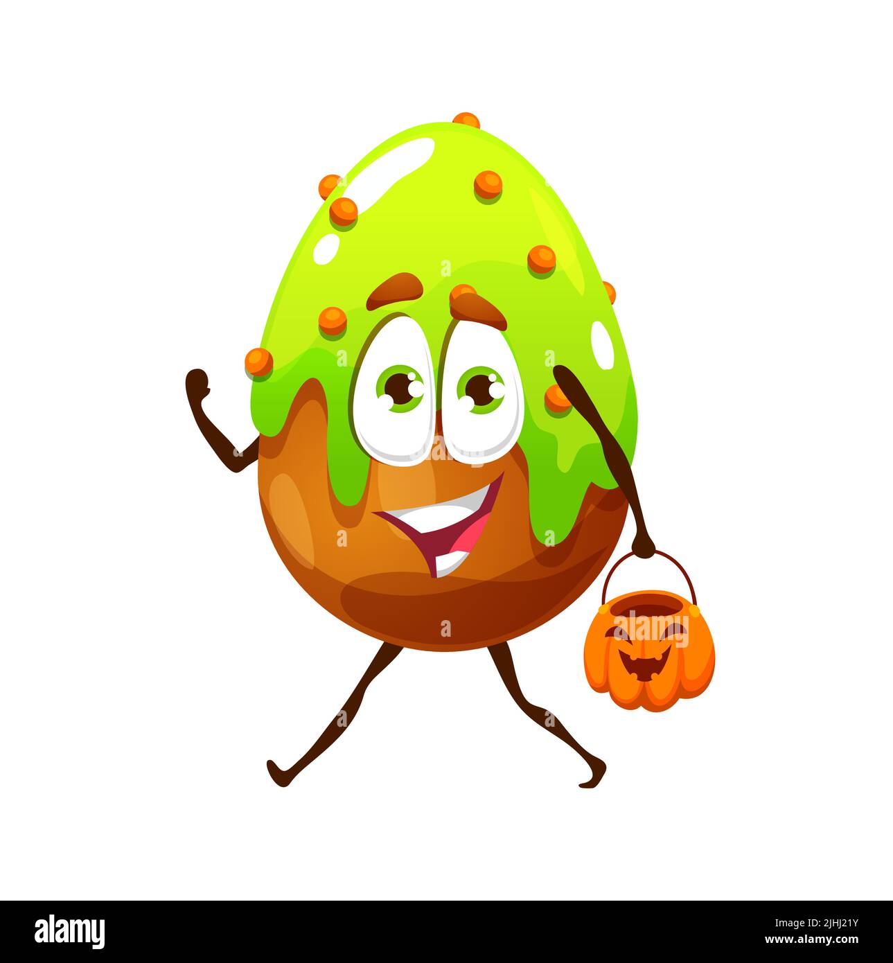 Cartoon Halloween cookie character, vector funny sweet dessert with ...