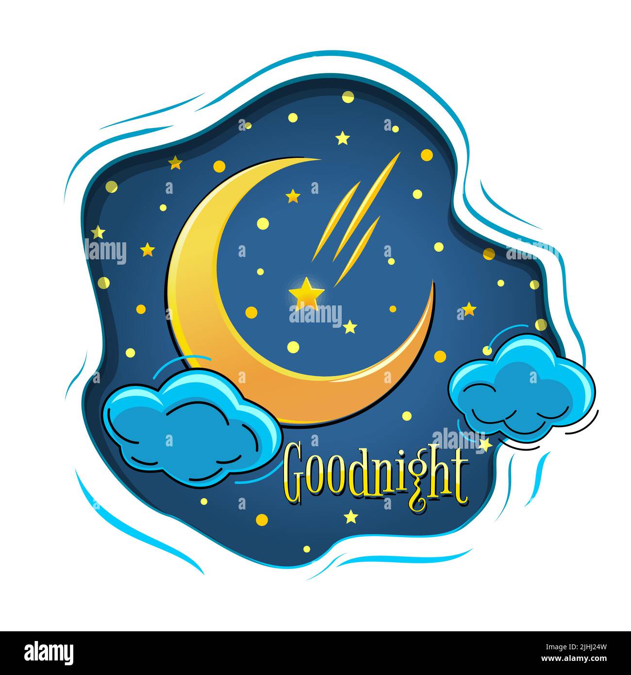 Night sky with stars and moon Cut Out Stock Images & Pictures - Alamy