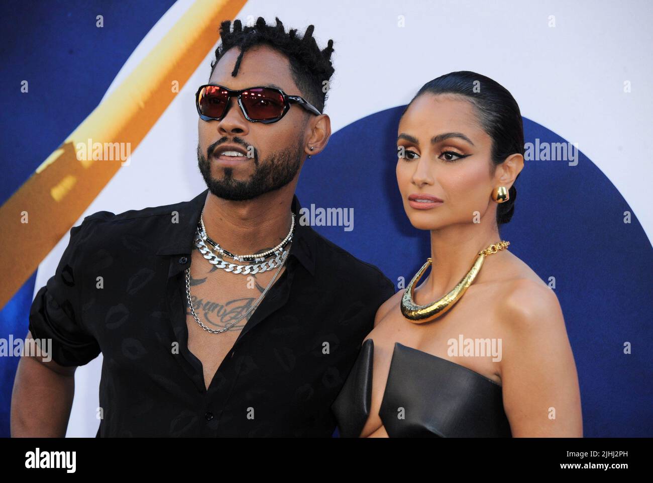 Los Angeles, CA. 18th July, 2022. Miguel, Nazanin Mandi at arrivals for ...