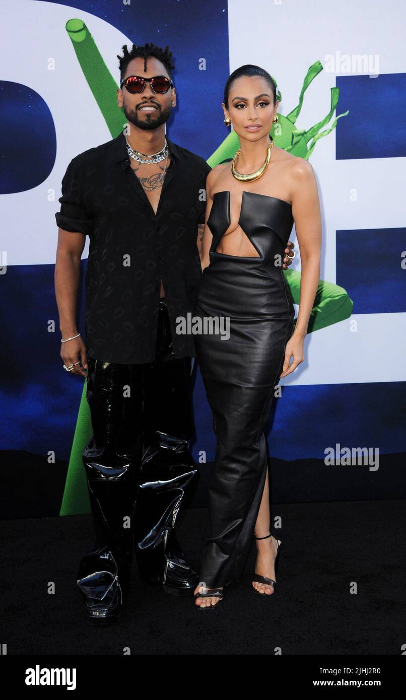Los Angeles, CA. 18th July, 2022. Miguel, Nazanin Mandi at arrivals for ...
