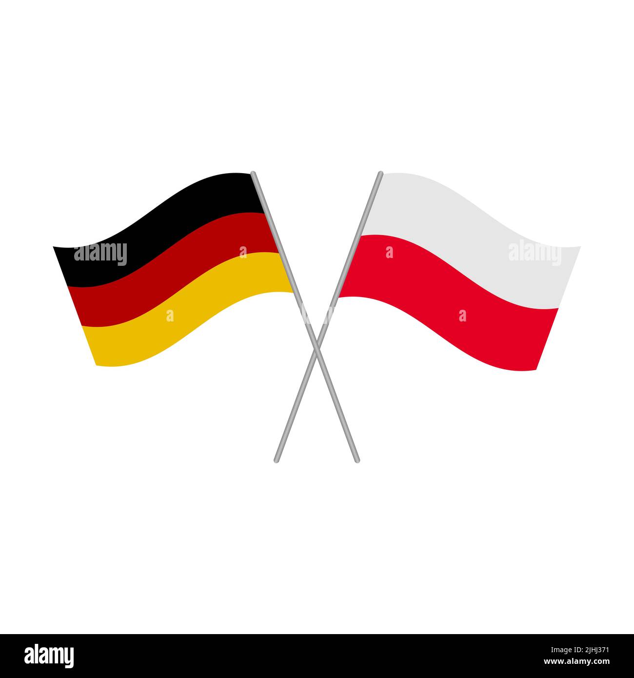 Polish and German flags icon isolated on white background. Vector ...
