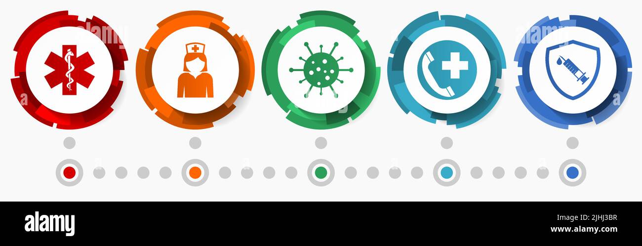 Health concept vector icon set, medicine infographic template, hospital ...