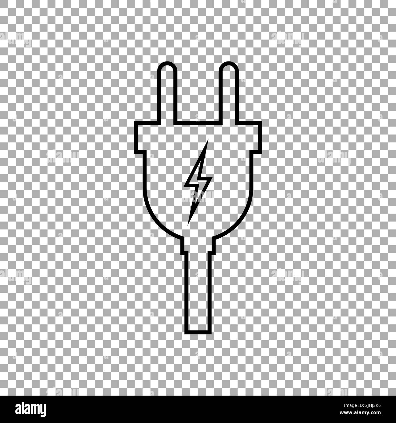 Electric plug icon isolated on transparent background. Vector ...