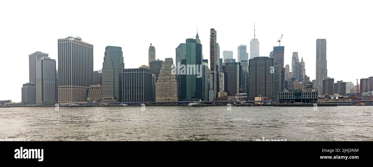 New York City midtown Manhattan skyline panorama view over rippled ...