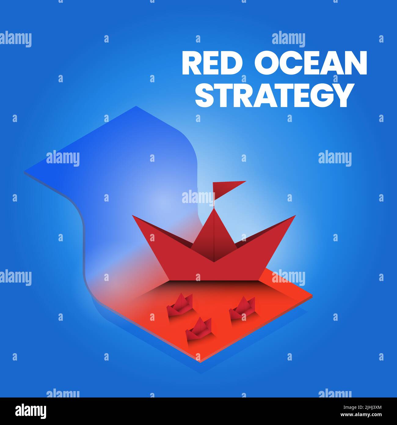 The Red ocean strategy concept presentation is a vector infographic ...