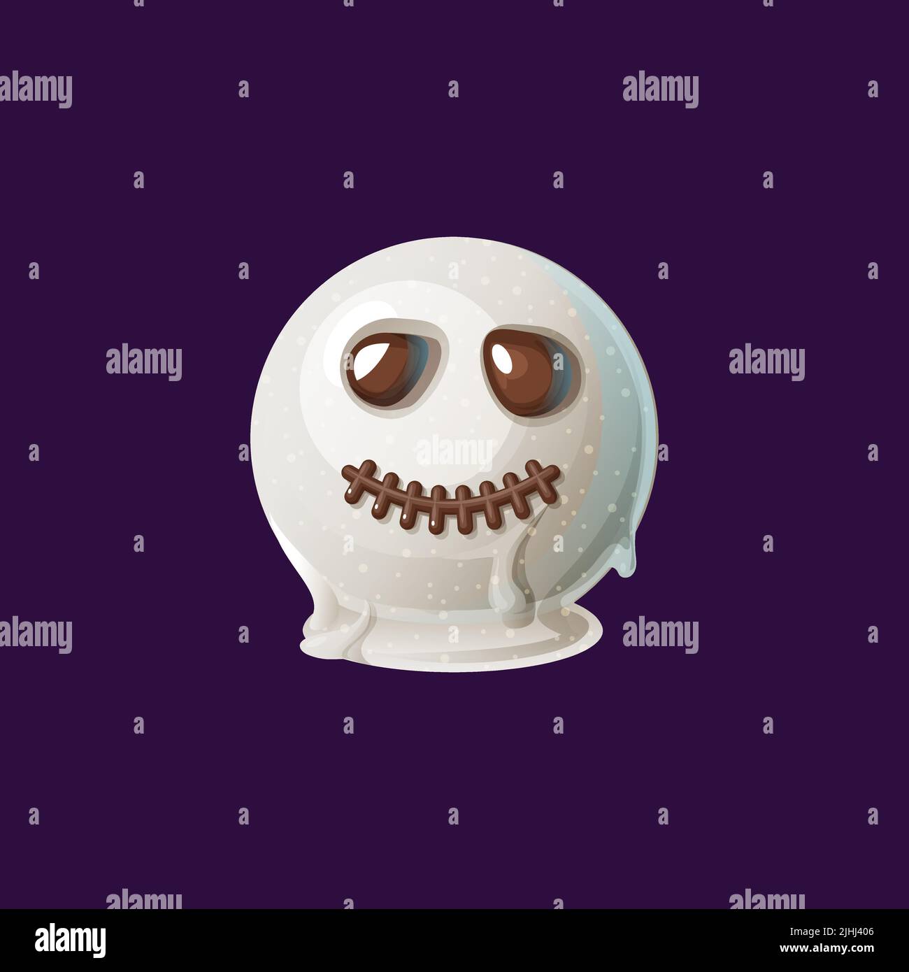 Gingerbread cookie with icing topping creepy ball with spooky zombie ...