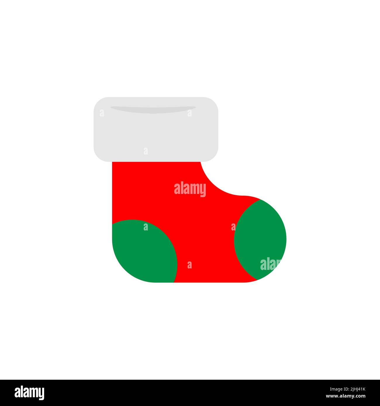 Christmas sock on white background in cartoon style. Vector ...