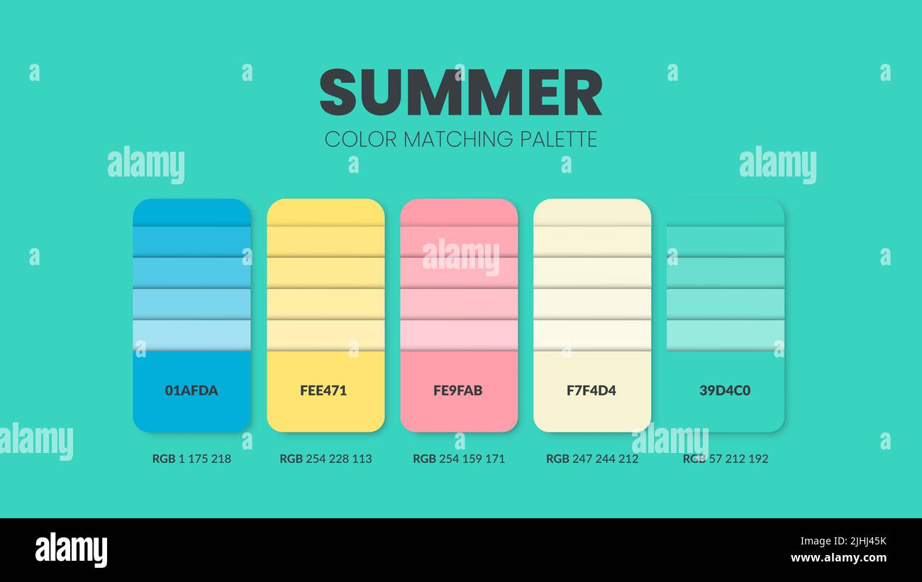 Summer Theme Color Palettes Or Color Schemes Are Trends Combinations And Palette Guides This