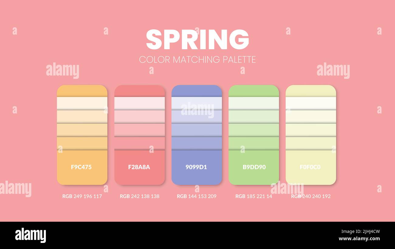 Spring theme color palettes or color schemes are trends combinations ...