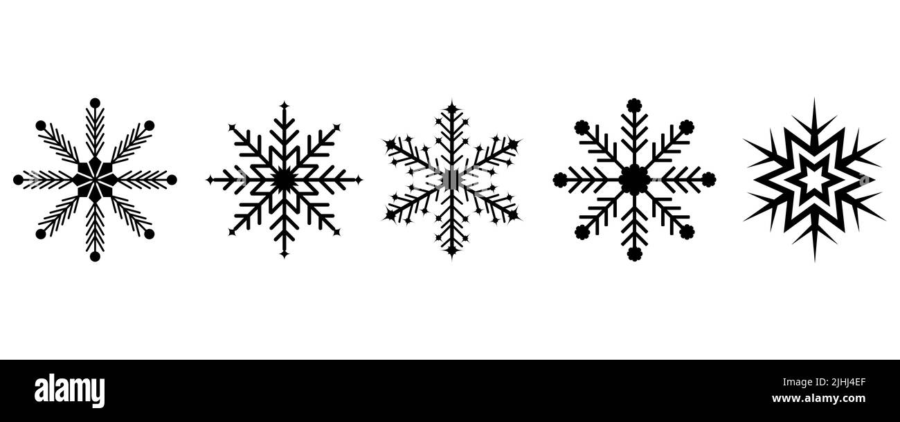 Set of snowflakes icons isolated on white background. Vector illustration Stock Vector Image ...