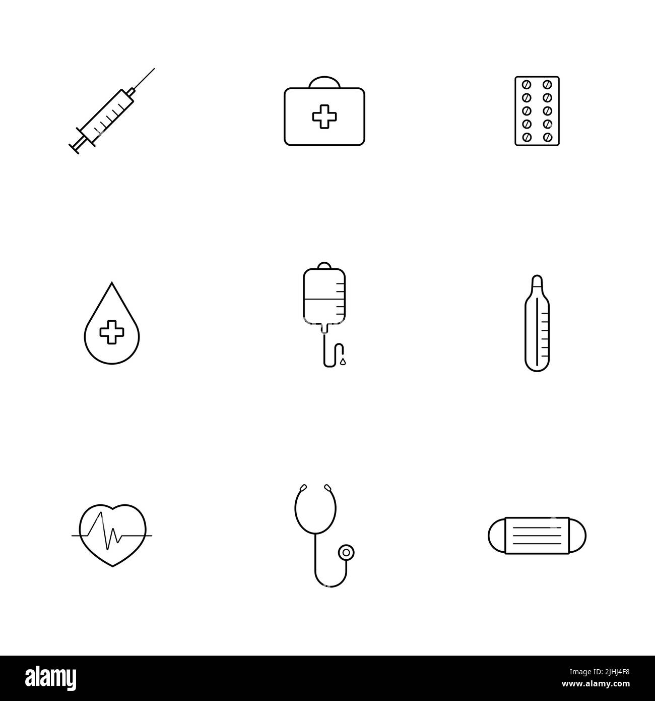 Medical icons set on white background. Medicine symbols, vector ...