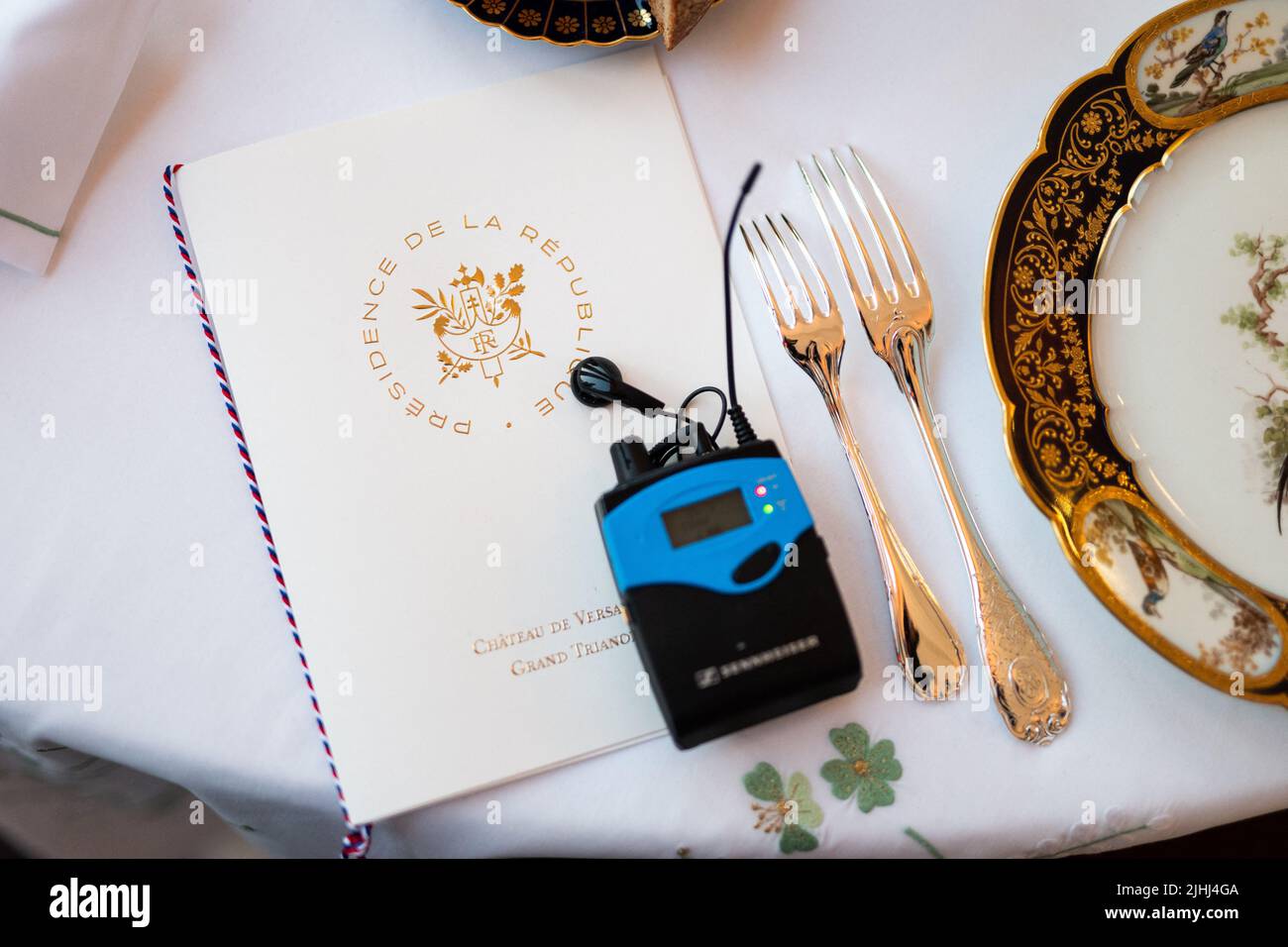 Illustration during a state dinner at the Grand Trianon estate near the ...