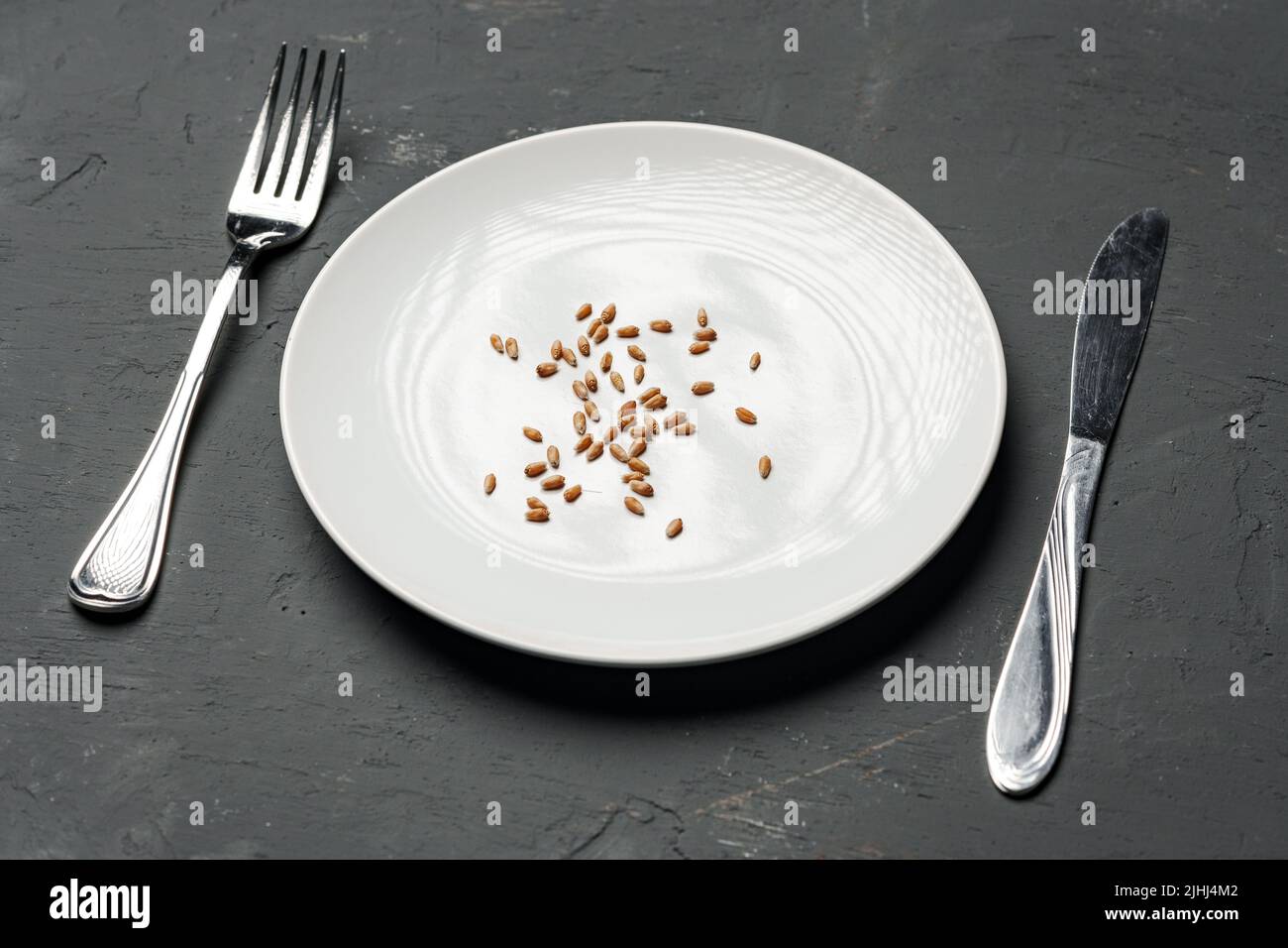 Concept of a global food crisis caused by hunger due to lack of grain ...