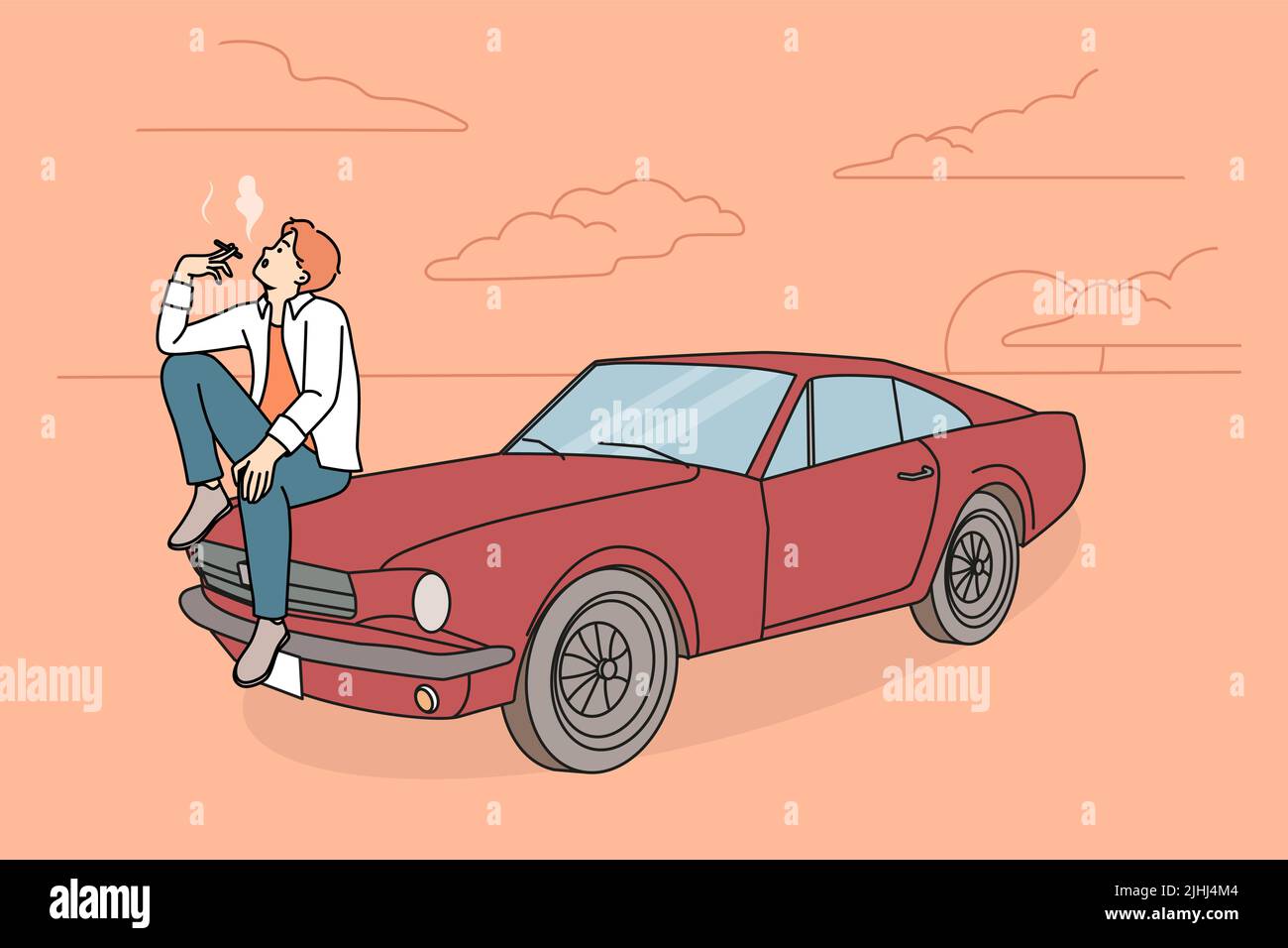 Young People Smoking Cartoon