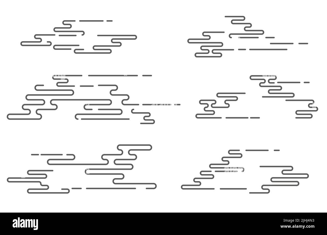 Asian Chinese clouds set. Traditional oriental asian flat design ...