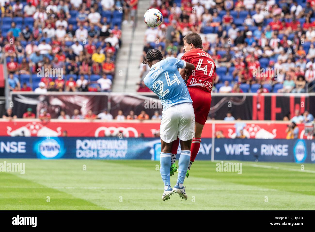 Harrison, United States. 17th July, 2022. John Tolkin (47) of Red Bulls ...