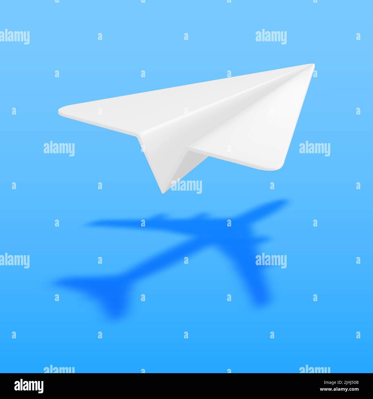 3D White Paper Plane Casting Shadow of Airplane Stock Vector Image ...