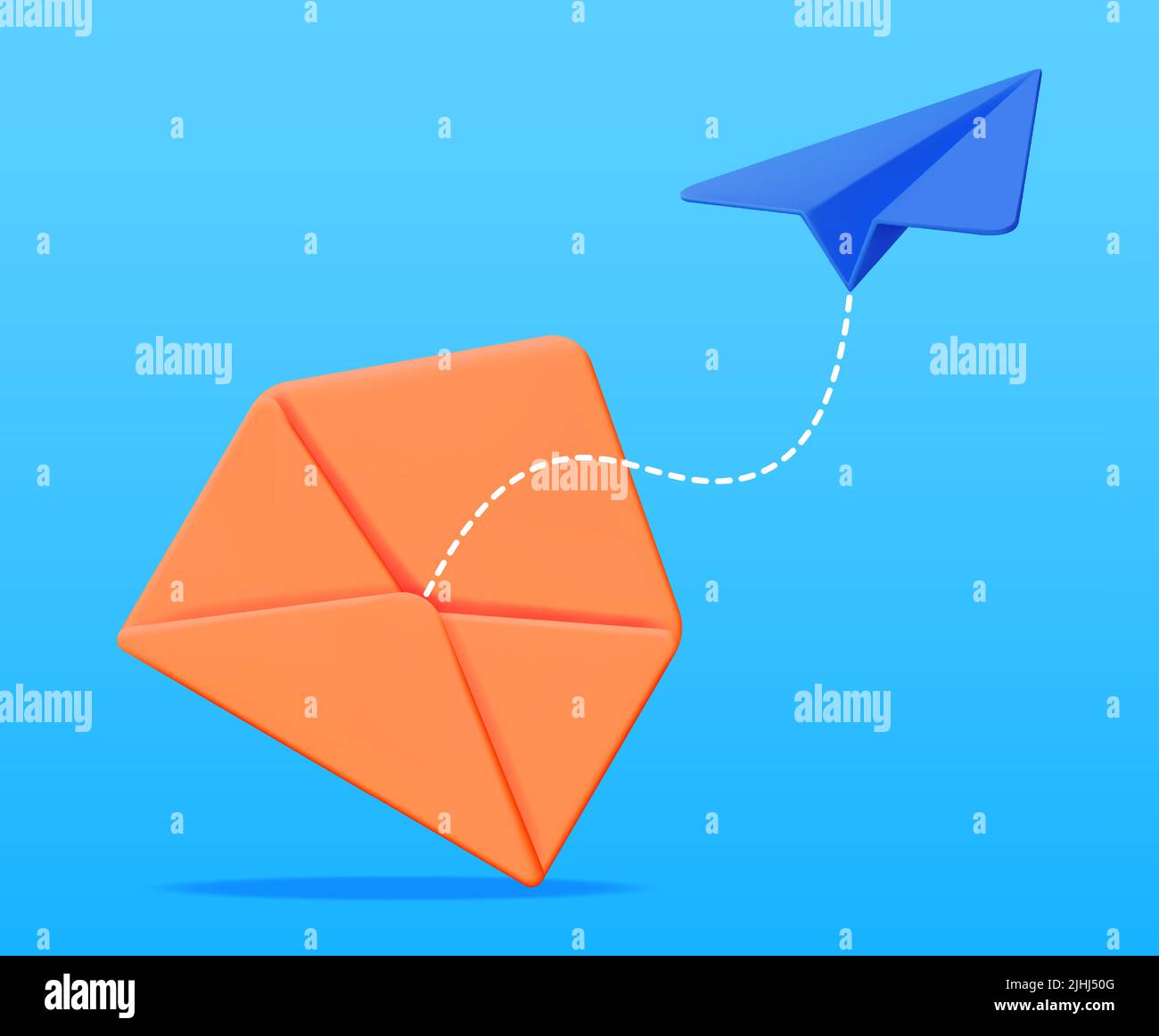 3D Mail Envelope and Paper Plane Stock Vector Image & Art - Alamy