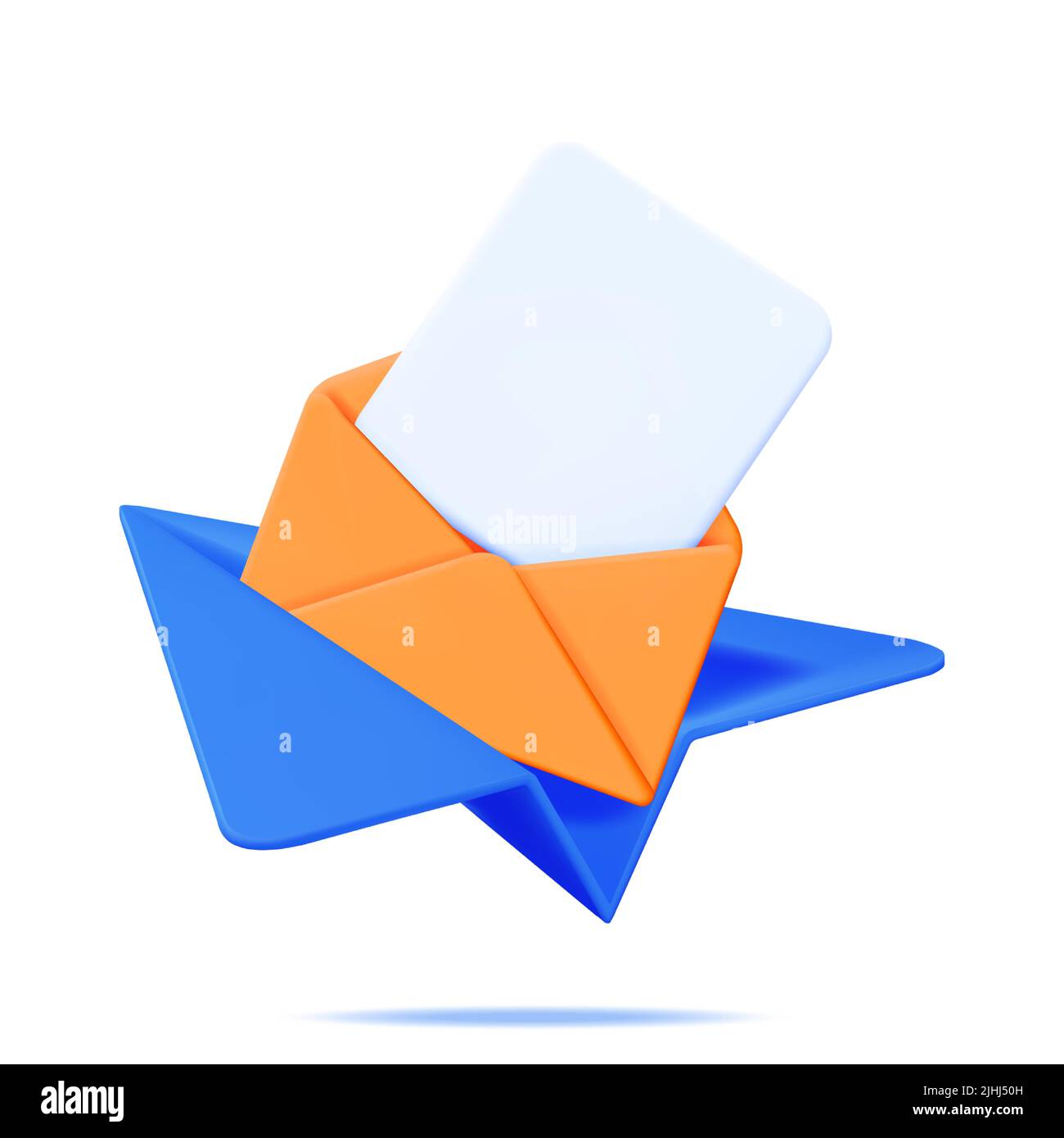 3D Mail Envelope in Paper Plane and Notification Stock Vector Image ...