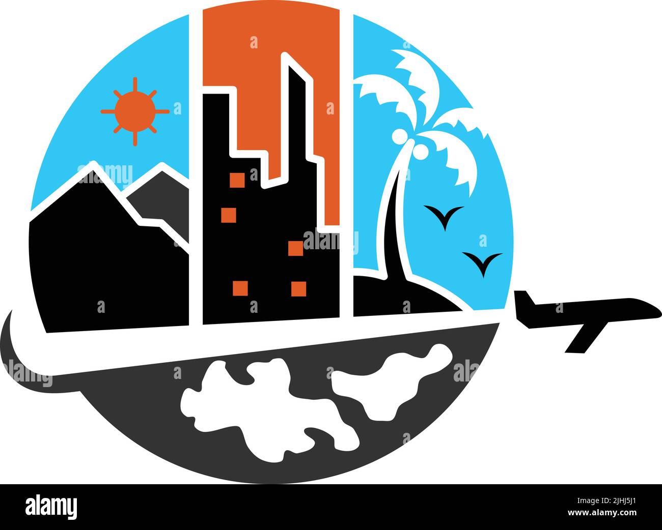 traveling plane world logo Icon Illustration Brand Identity Stock ...