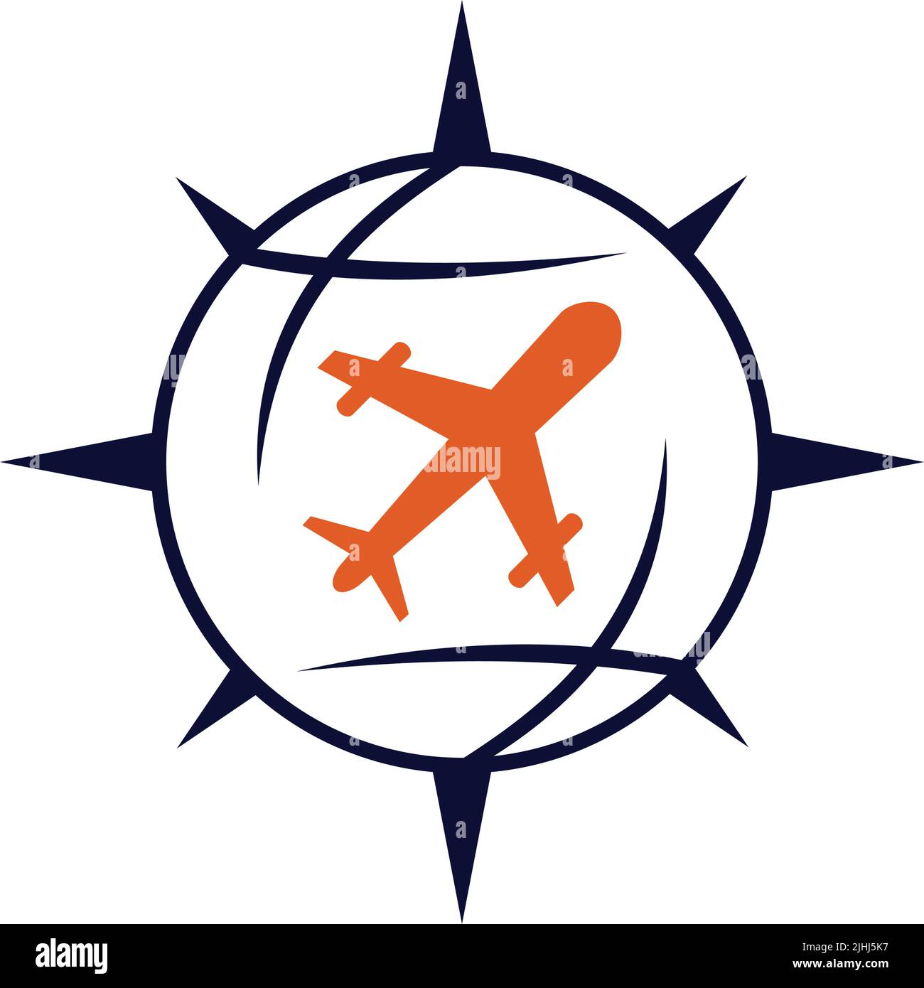 traveling plane compass world logo Icon Illustration Brand Identity ...
