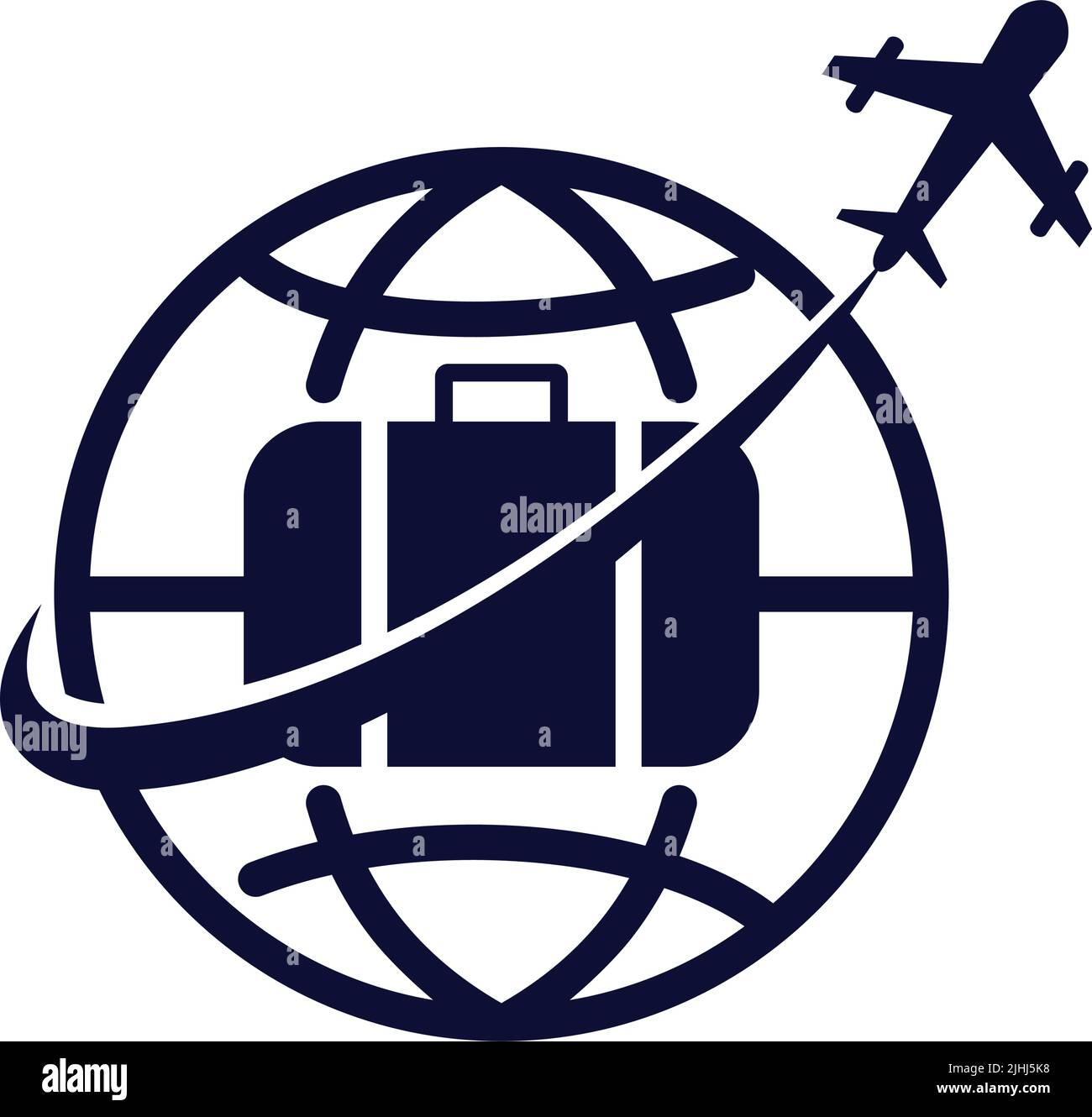 traveling plane world business logo Icon Illustration Brand Identity ...