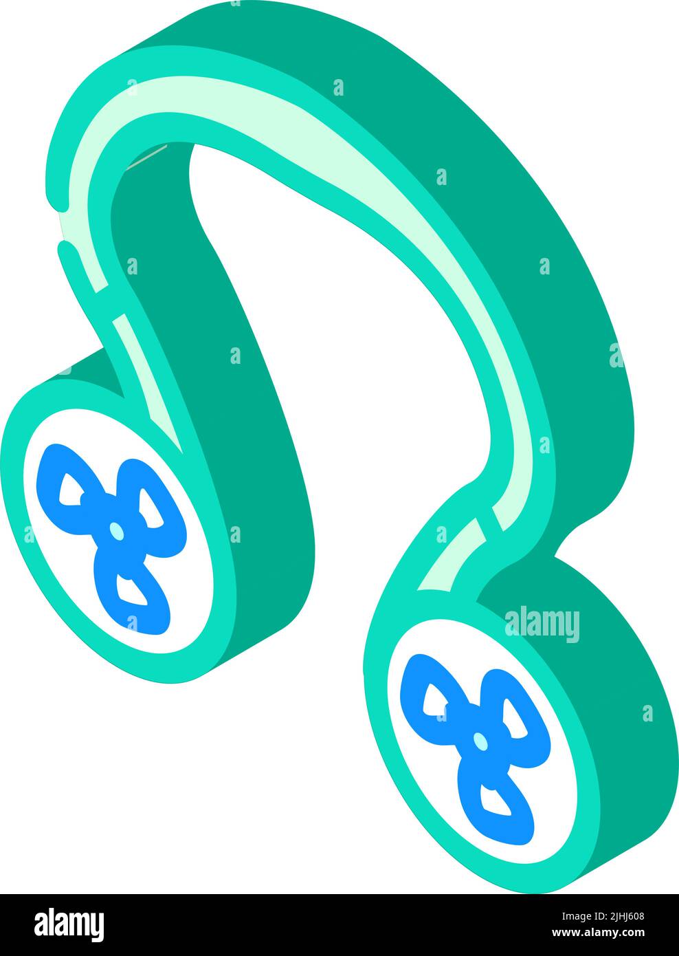 neck fan isometric icon vector illustration Stock Vector Image & Art ...