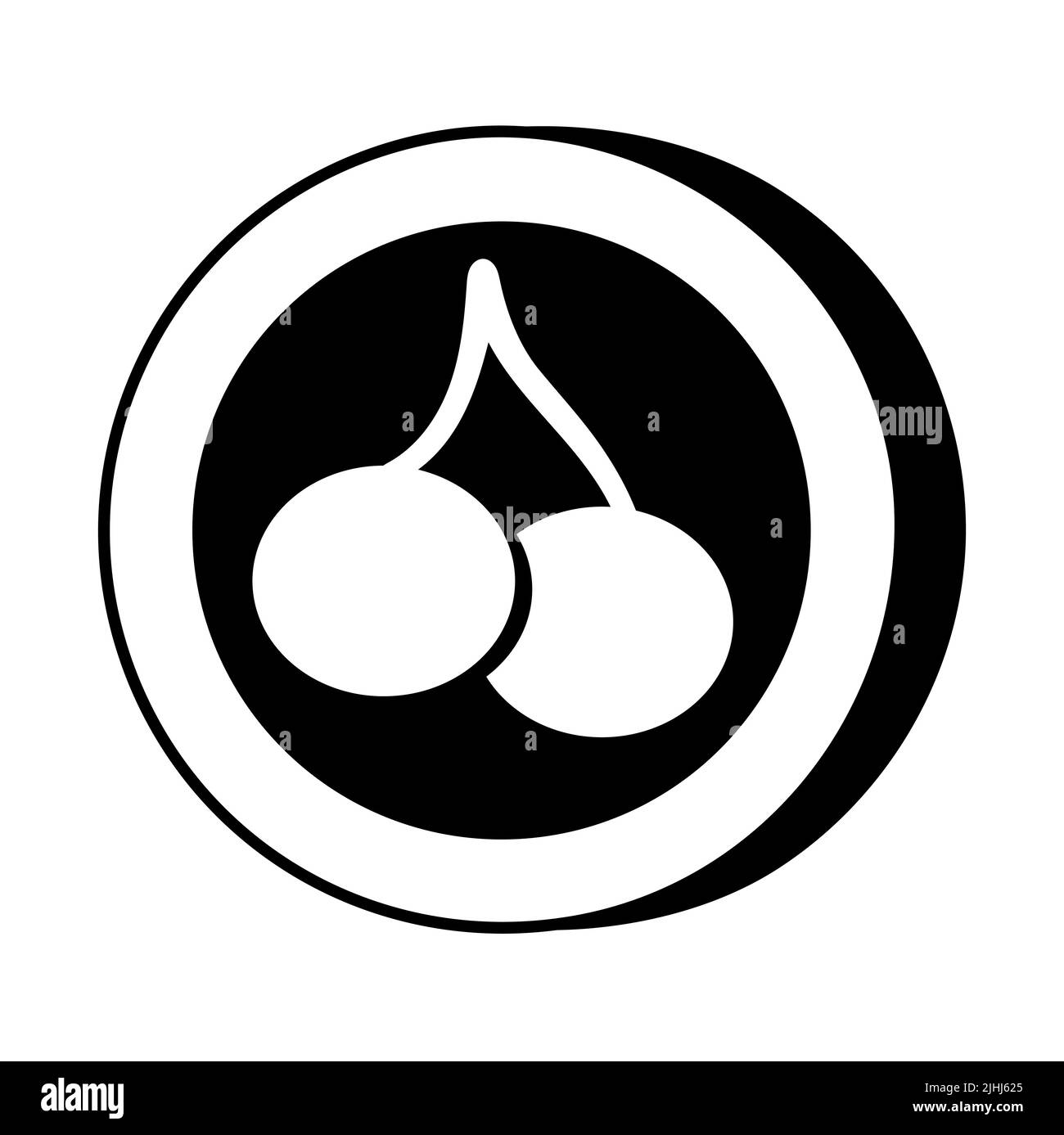 Icon Cherry Twins Casino Slot Machine shape. Gambling symbol, object ...