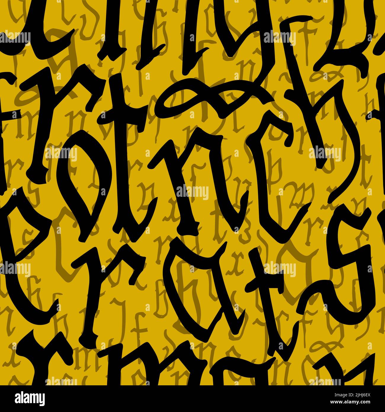 Pattern seamless Gothic style alphabet calligraphy, lettering. European ...