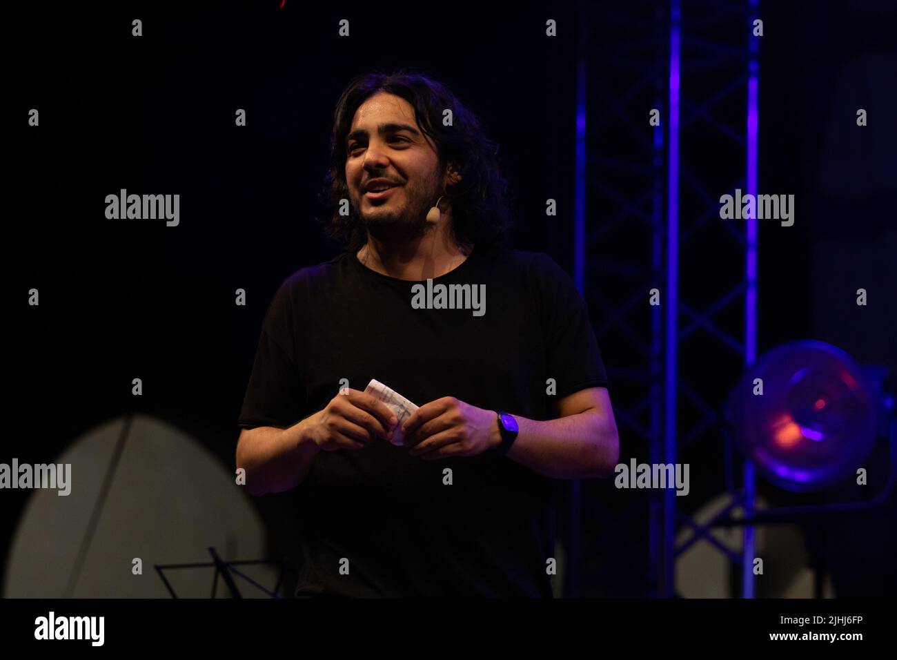 Bergamo, Italy. 18th July, 2022. Max Angioni on the stage during his ...
