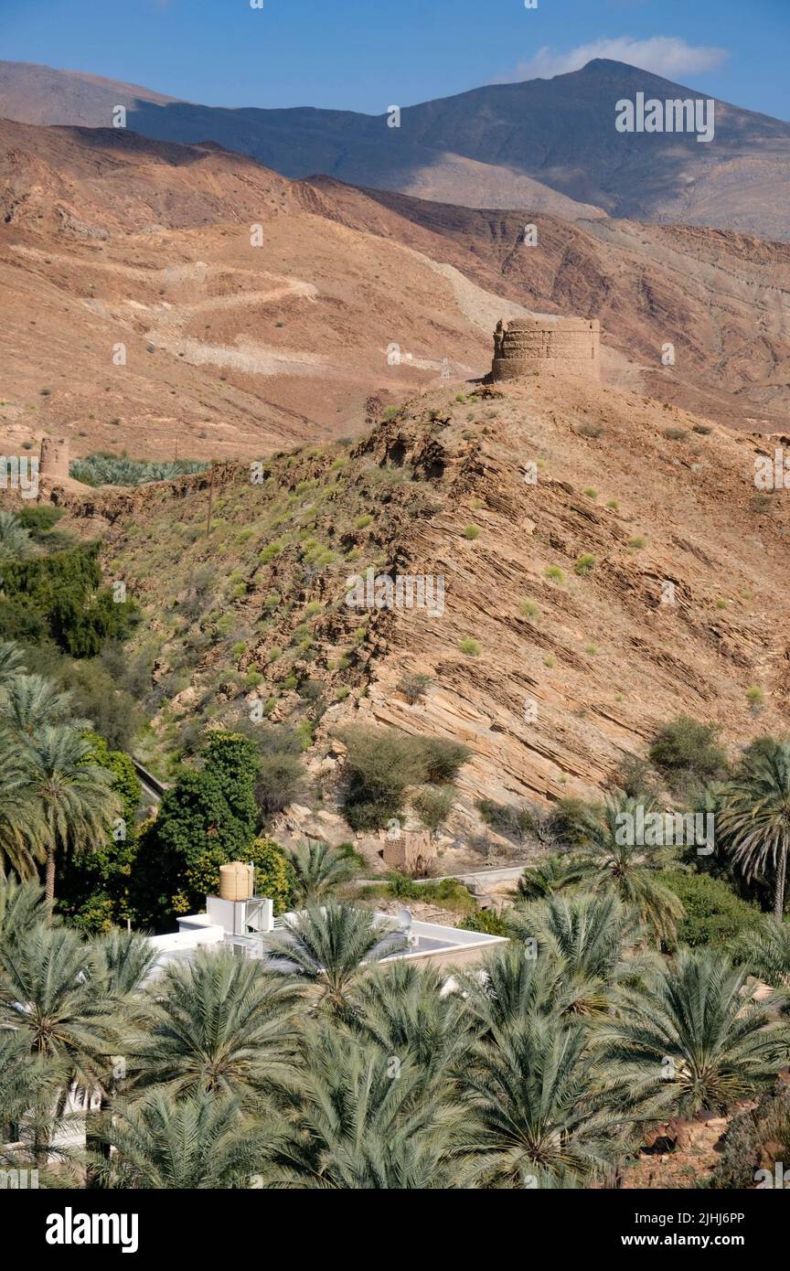 village in oman near palm tree oasis Stock Photo - Alamy