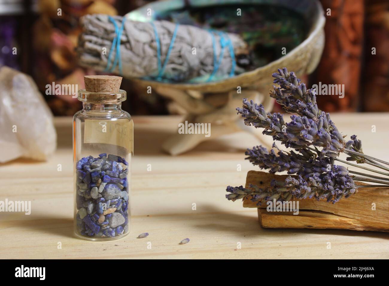 Dried Lavender With Palo Santo Sticks and Abalone Shell For Smudging in ...