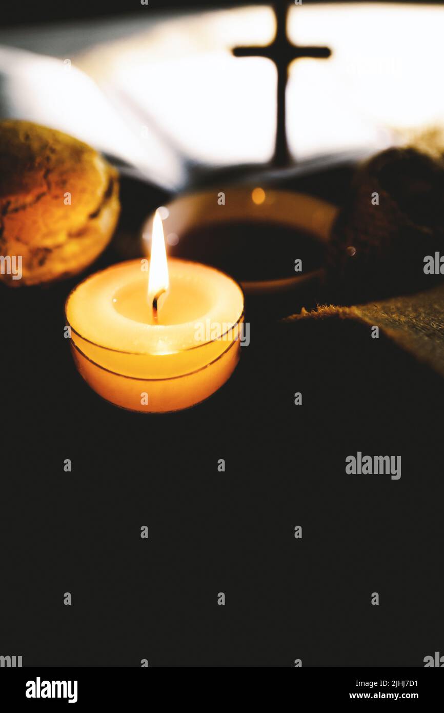 Holy Communion symbolizing the holy blood and flesh of Jesus Christ ...