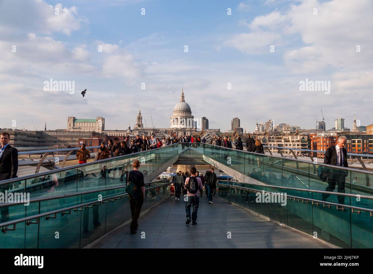 London, England - Aril 2, 2012: The Millennium Bridge, known as the ...