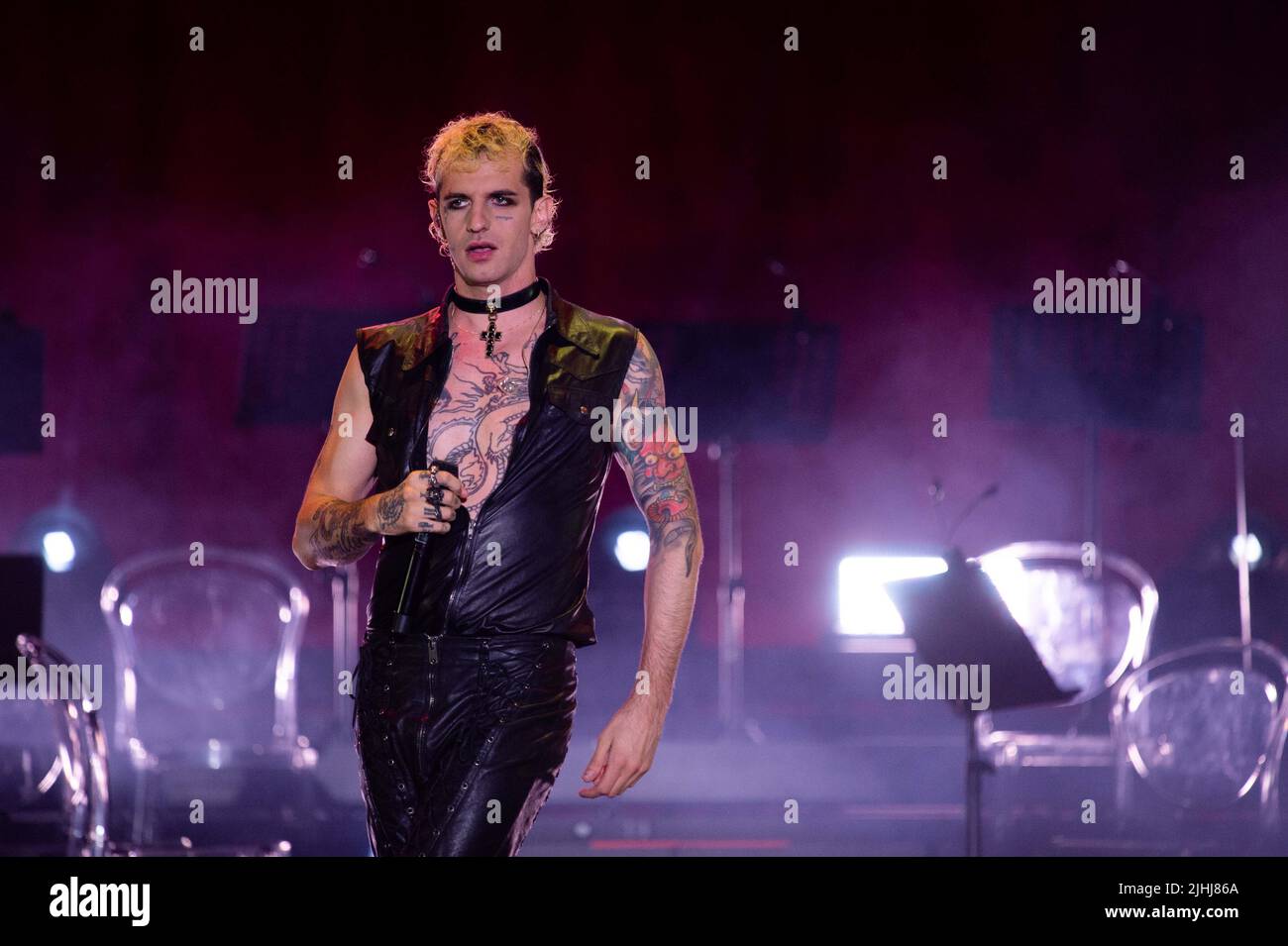 Arena Flegrea, Naples, Italy, July 18, 2022, Achille Lauro during ...