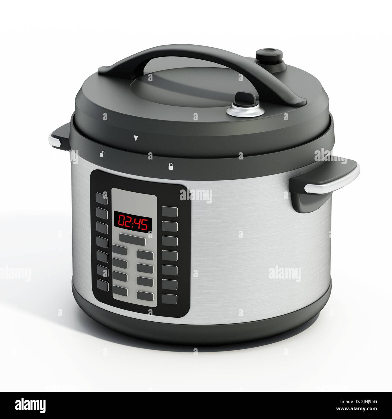 Electric pressure cooker isolated on white background. 3D illustration ...